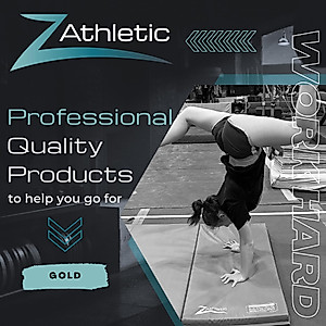 Z Athletic Folding Mat for Gymnastics and Tumbling, Grey, 4 Ft x 12 Ft x 2 In