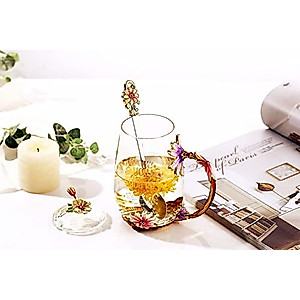 Luka Tech Friendship Gifts For Women,Friend Gifts For Women, Lovely Flower Tea Cup Coffee Mug Birthday Gifts For BFF, Female, Corworker, Bestie