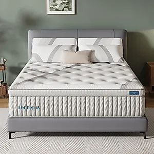 Lechepus California King Mattress,14Inch Memory Foam Hybrid Mattress with 7-Zone Pocket Spring,Cal King Size Mattress in Box, Medium Plush Mattress for Back Pain Relief,Motion Isolation,CertiPUR-US