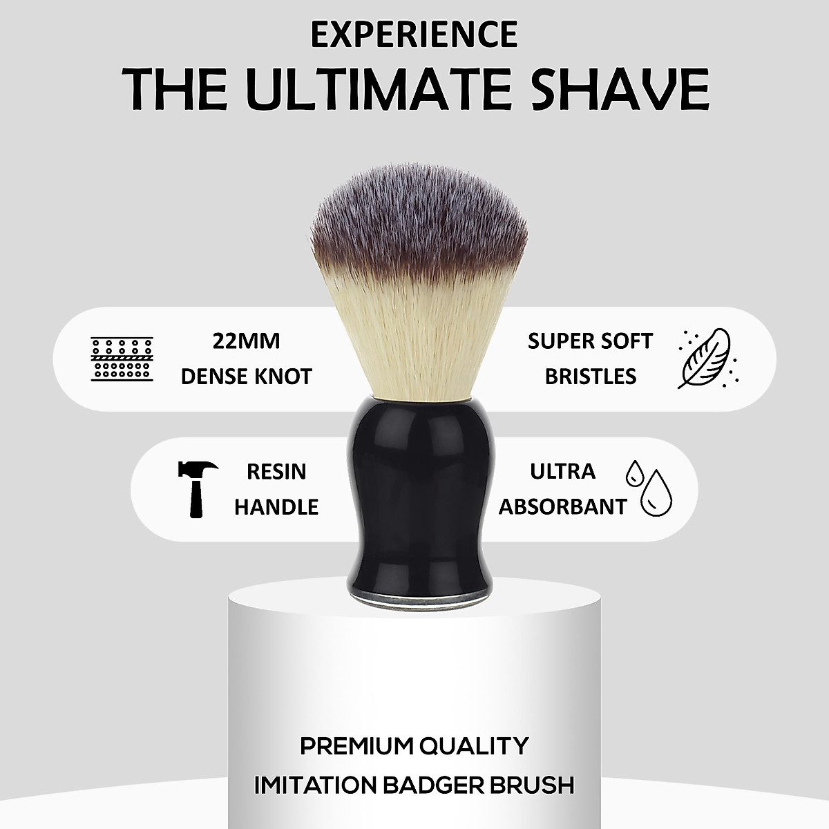 RUBAB MEN Premium Shaving Brush for Men Made with Cruelty-Free Soft Bristles |Panther Edition| Experience Luxury Wet Shave | Boosting an Elegant Black-Toned Handle Handcrafted by Master Craftsman