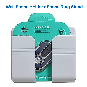 Coyoleoeo Phone Ring Holder 360° Degree Rotation Phone Grip Ring Holder for Cell Phone with Shower Phone Holder - Phone Ring Grip and White Wall Phone Holder (Random Color)
