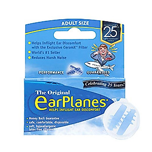 Original Adult EarPlanes by Cirrus Healthcare Earplugs Airplane Travel Ear Protection (1 Pair)