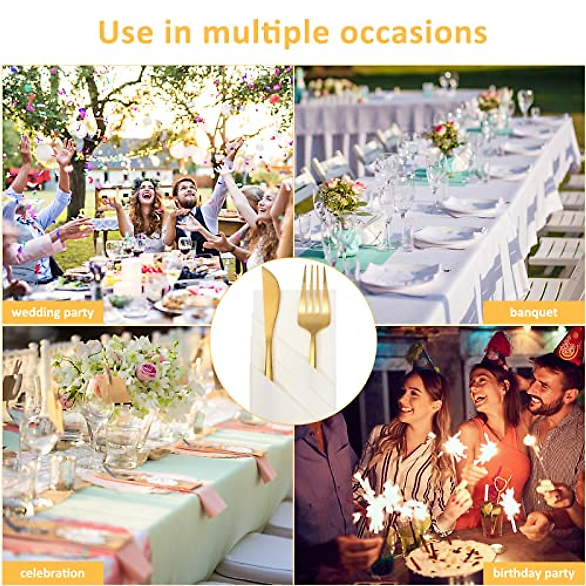 Cindeer Paper Linen Dinner Napkin Disposable Air Laid Napkin Pre Folded Guest Hand Towel with Built in Flatware Pocket for Silverware Wedding(150 Pcs)