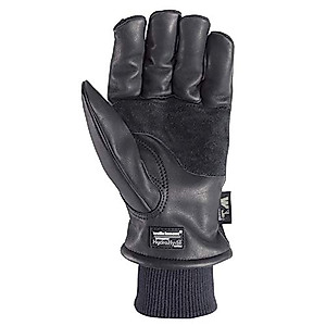 Wells Lamont Men's Black HydraHyde Leather Winter Work Gloves | Water-Resistant | Insulated | Large (1202LK)