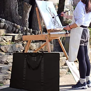 Large Size Art Portfolio Bag with Nylon Shoulder, 24 x 36 inches Light Weight Poster Storage Bag Board Holder with Handle and Zipper for Poster, Sketching and Drawing