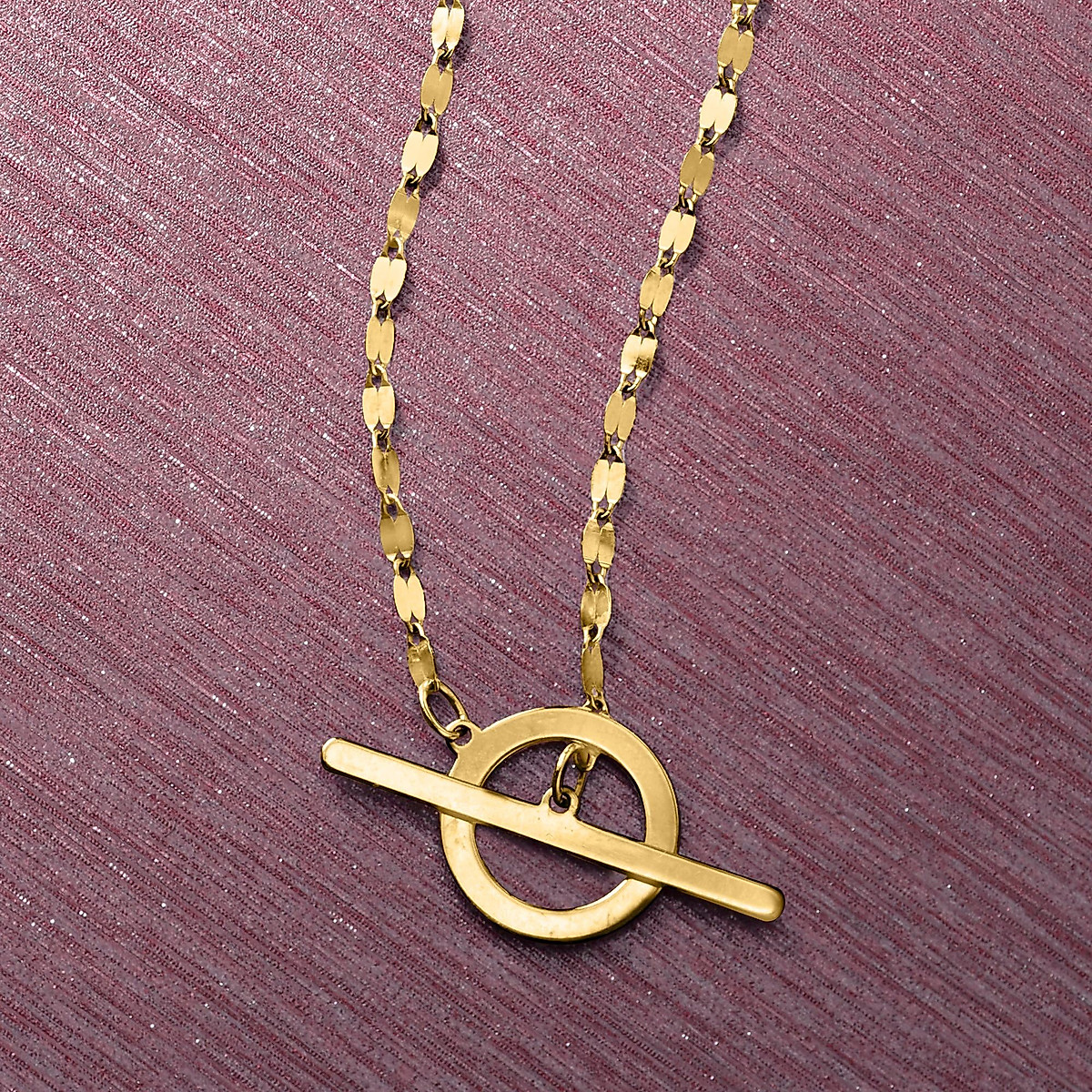 RS Pure by Ross-Simons Italian 14kt Yellow Gold Lumachina-Chain Toggle Necklace. 16 inches