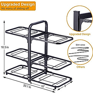 AJSWISH Pots and Pans Organizer for Cabinet, Heavy Duty Pot Organizer Rack for Under Cabinet, Adjustable and Snap-on Pot Rack for Kitchen Organization & Storage (6 Tier)