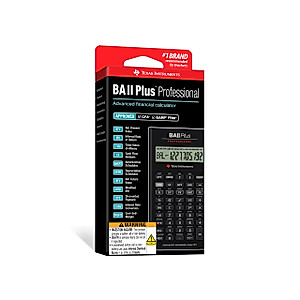 Texas Instruments BA II Plus Professional Financial Calculator Silver 9.8 Inch