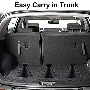 3 Pcs Magical Ice Scrapers for Car Windshield, Round Snow Scraper with Funnel, Cone-Shaped Car Snow Remover, Car Window Scraper for Ice & Snow, Car Winter Accessories, Gift for Chrismas (Black)