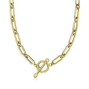 Canaria 10kt Yellow Gold Paper Clip Link Toggle Necklace. 20 inches