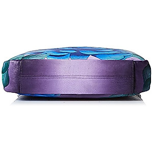 Anna by Anuschka Women's Genuine Leather Medium Hobo Shoulder Bag | Hand Painted Original Artwork | Precious Peonies