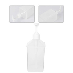 Cabilock 2PCS Plastic Squeeze Condiment Bottles Mason Jar Syrup Honey Dispenser Pump Bottle for Juice Ketchup Cookie Sauces 1100ML (White)