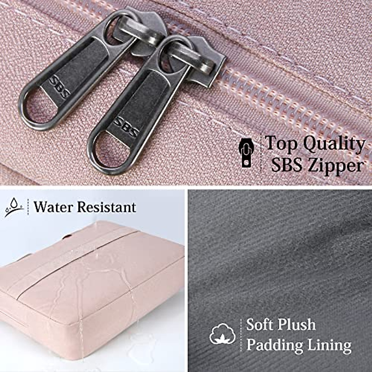 Laptop Bag 15.6 Inch Shoulder Bag with Cable Organize Bag Waterproof Laptop Sleeve Case for Women Business Briefcase College 14-15.6 Inch Laptop Carrier Pink