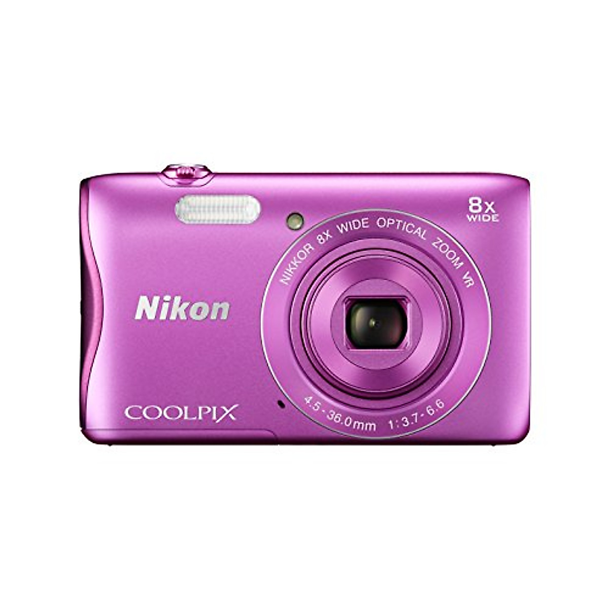 Nikon COOLPIX S3700 Digital Camera with 8x Optical Zoom and Built-In Wi-Fi (Pink)