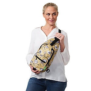 ECO CHIC Lightweight Foldable Crossbody Bag Recycled Plastic Shoulder Backpack Folds Into Pouch for Storage (Cute Sheep Green)