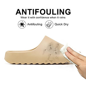 Unisex Pillow Slippers Slides for Women and Men, EVA Comfort Super Soft Quick Drying Rubber Shower Cloud Slides, Lightweight Spa Massage Summer Sandals for Adult Couples Indoor and Outdoor