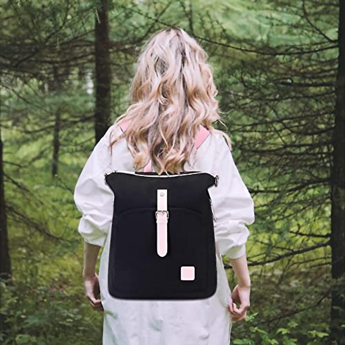 Backpack Purse Women Ladies Fashion Casual Lightweight Shoulder Bag Travel Daypack (29 Black&Pink)