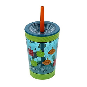 Contigo Kids Spill-Proof 14oz Tumbler with Straw and BPA-Free Plastic, Fits Most Cup Holders and Dishwasher Safe, Juniper Matcha Friend Bots