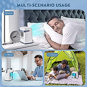 Quiet Evaporative Air Cooling Cooler - 3 in 1 Mini Air Conditioner Cooling Fan, 12H Timer 500ML Water Tank, Adjustable Angles w/2 Speeds, Ideal for Desk Table Home Room Bedroom Office Dorm