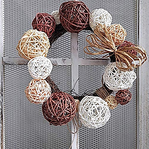Pemalin Natural Decorative Wicker Rattan Balls- Vase Filler, House Ornament, Christmas Tree Garden Wedding Party Coffee Table Decoration,Craft DIY, Parrot, Bird Toys Balls.