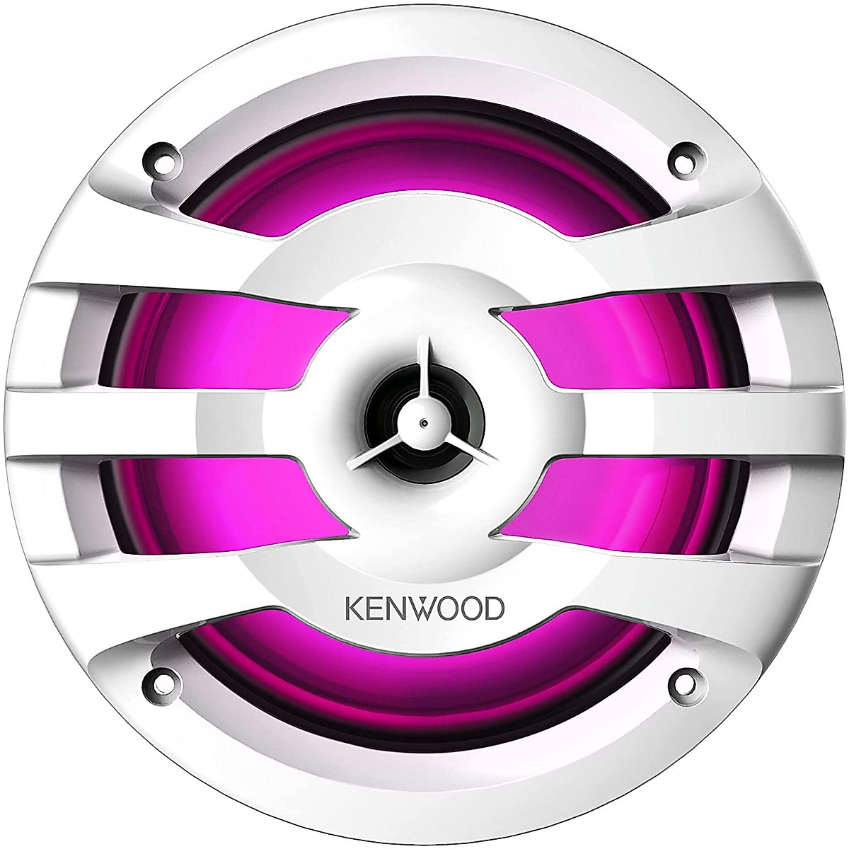 Kenwood KFC-1673MRWL 6-1/2" 2-Way Marine Speakers with Grilles (Pair) | Built-in LED Lights (White)