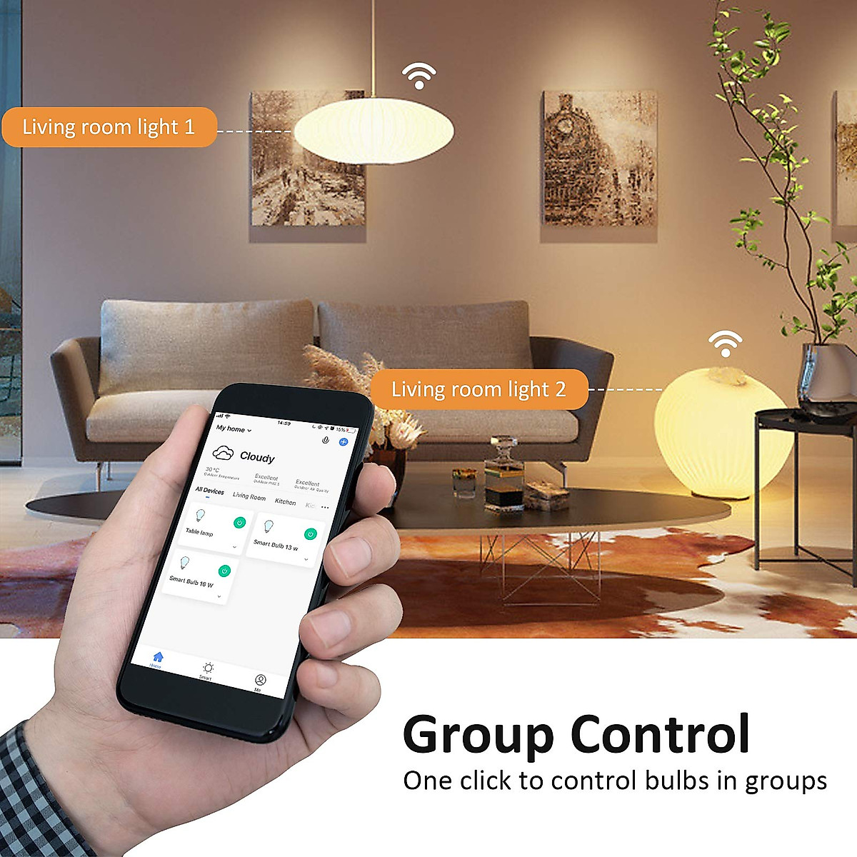 Smart Alexa Light Bulb,16W(150W Equivalent)1600Lumen Ultra Bright E26 A19 Led Full Color Changing WiFi Light Bulb,Smart Bulb Work with Alexa,Google(No Hub Required),High Lumen Smart Light Bulbs