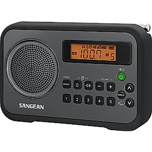 Sangean PR-D18BK AM/FM/Portable Digital Radio with Protective Bumper (Gray/Black) Black/ Grey