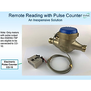 DAE AS200U-75P Water Meter with Pulse Output, 3/4" NPT Couplings, Measuring in Gallons