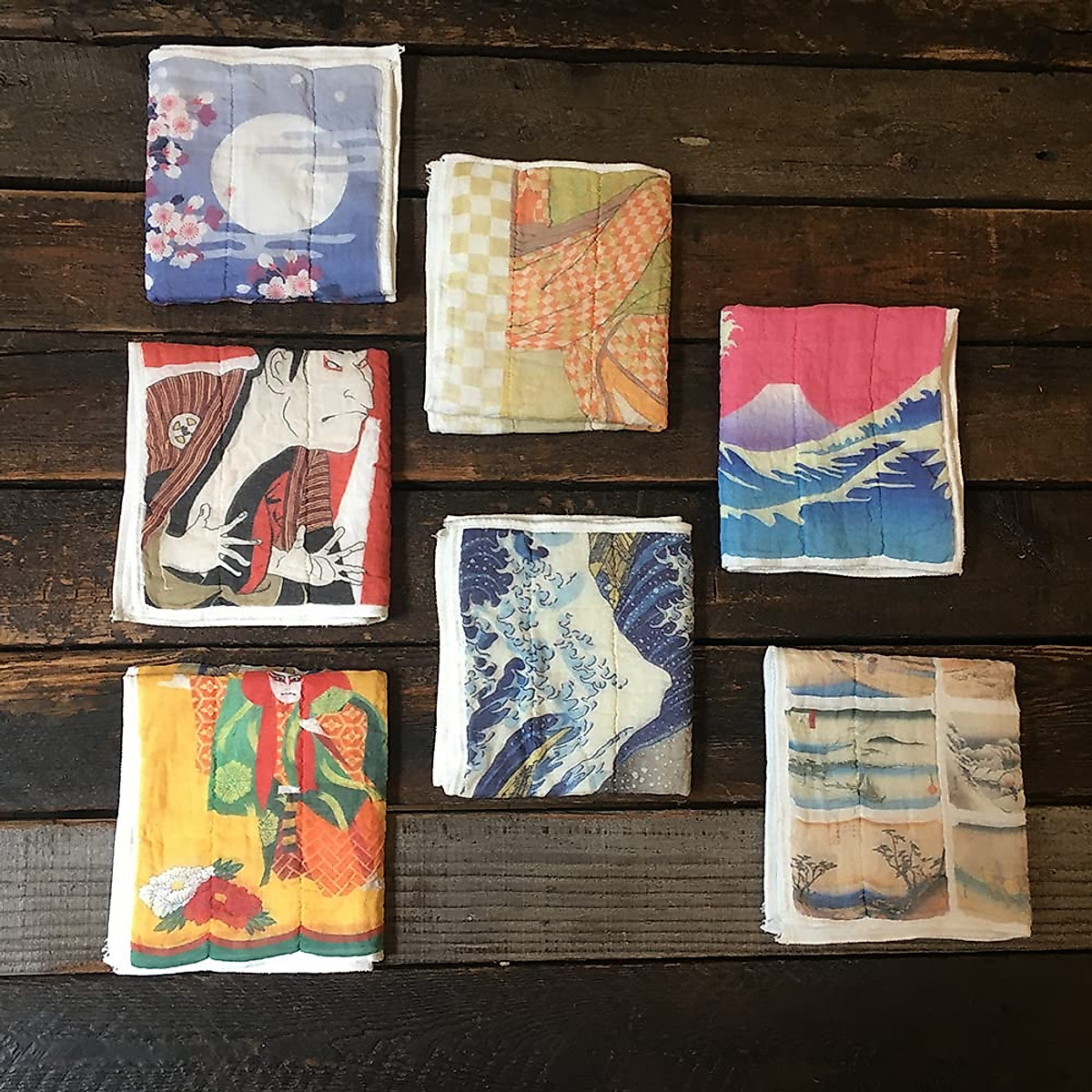 Nawrap Printed Dishcloth, Made in Japan, The Great Waves by Hokusai