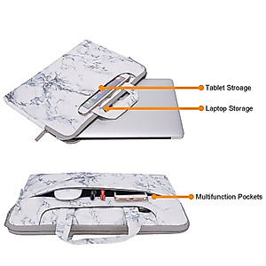 MOSISO Laptop Shoulder Bag Compatible with MacBook Pro 16 inch 2023-2019 M3 A2991 M2 A2780 M1 A2485 A2141/Pro Retina 15 A1398, 15-15.6 inch Notebook, Painting Marble Carrying Briefcase Sleeve Case