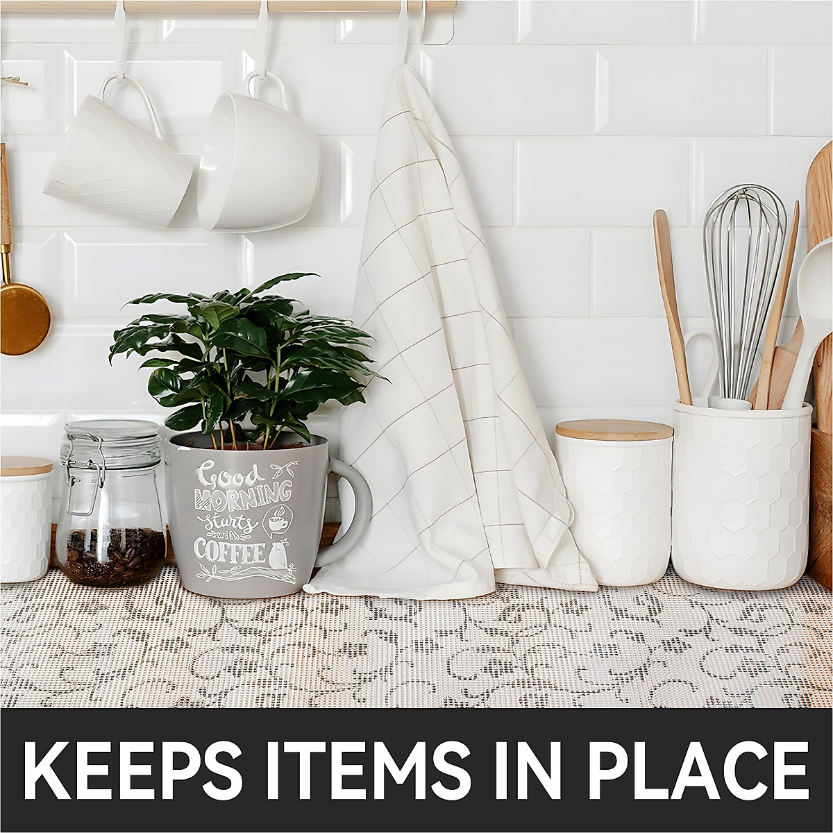 RAY STAR Shelf Liner, Non-Adhesive Refrigerator Liners for Shelves 12 * 120 inch, Vinyl Shelf Drawer Liner Non-Slip Bathroom Cabinet Liner for Kitchen/Storage/Desks (Wistereia)