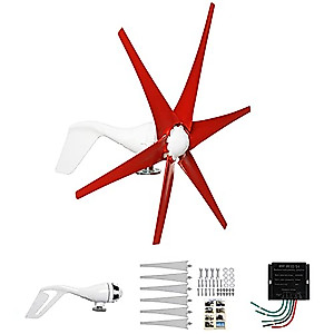 QAZNHODDS Wind Turbine Generator kit, 6000W 6 Blade Wind Industrial Machinery Equipment with Wind Boosting Controller for Terrace, Marine, Motorhome, Chalet, Boat,3,48V