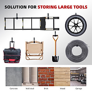 AKM TOOL Power Tool Organizer, 4 Layer Heavy Duty Drill Holder, Power Tool Organizer Wall Mount with 4 PCS Heavy Duty Steel Garage Hooks, Drill Holder Wall Mount for Garage Organization