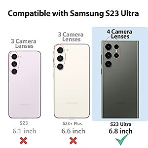 Coolwee Crystal Glitter Full Protective Case for Samsung Galaxy S23 Ultra 5G - 6.8" Heavy Duty Hybrid 3 in 1 Rugged Shockproof Women Girls Transparent Shiny Clear Bling Sparkle