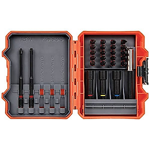 Klein Tools 32799 Impact Driver Bit Set, 26 Piece Nut Driver Bit Set with Case
