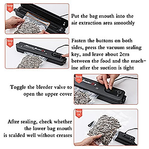 Vacuum Sealer, Food Vacuum Sealer Machine, Automatic Food Vacuum Sealer for Food Preservation Sealing Packing System, Premium Quality Tight for Food Storage