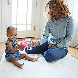 Dr. Brown's Plastic Cheers 360 Spoutless Training Cup, 9m+, 10 Ounce, Pink/Turquoise, 2 Count