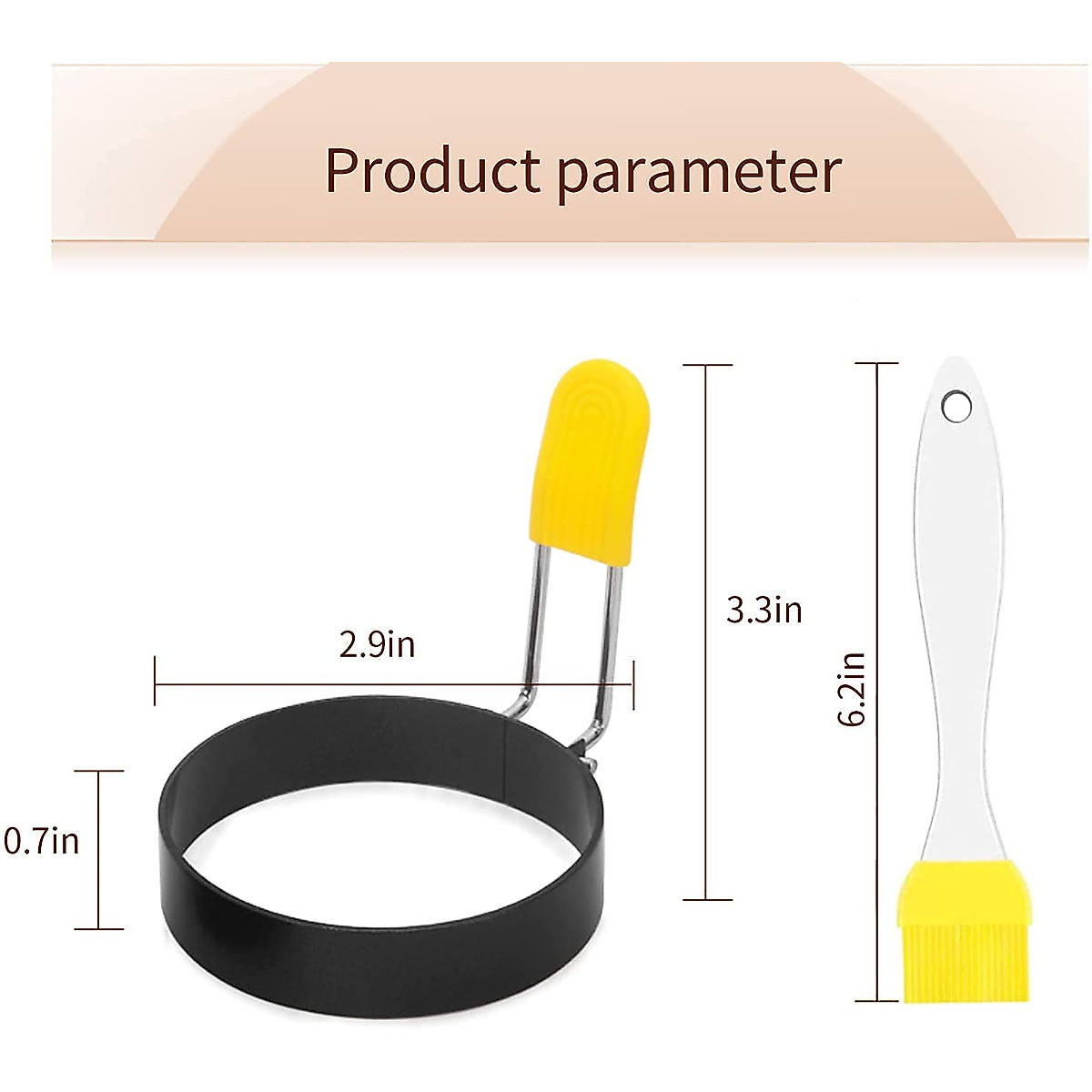Qixin QIXIAN 2 Pack Fried Egg Mold,Reusable kitchen cooking toolsNon Stick Egg Moulds,Pancake Mould Cooking Rings for Frying Pan.