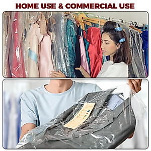 60-Pack Extra Long Dry Cleaning Bags for Clothes 72-Inch Long - Clear Plastic Garment Bags for Hanging Clothes, Dry Cleaner Plastic Clothing Cover for Suits, Gowns, Coat, Dance Costumes & Long Dresses