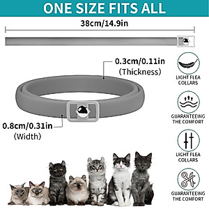 4 Pack Flea Collar for Cats, Cat Flea and Tick Collar 8 Months Cat Flea Collar Treatment Prevention, Adjustable Waterproof Cat Flea Collar Kitten Natural Tick and Flea Collar for Cat 4 Color