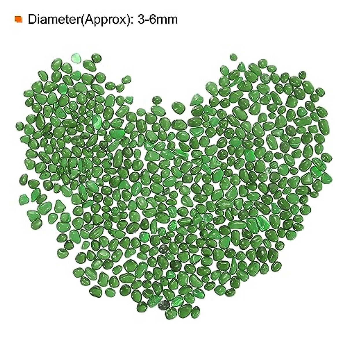 MECCANIXITY 500g/1.1lb 3-6mm Decorative Glass Stones, Polished Glass Pebbles Marbles DIY Decor for Vase Filler Beads Crafts Fish Tank Aquarium Garden Decoration, Green