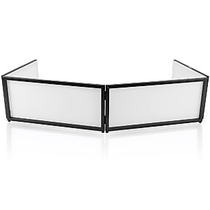Pyle DJ Booth Foldable Cover Screen - Portable 5.6 ft Tabletop Event Facade Front Board Video Light Projector Display Scrim Panel -Folding Steel Frame Panel Stand, Stretchable Lycra Spandex PDJFAC02