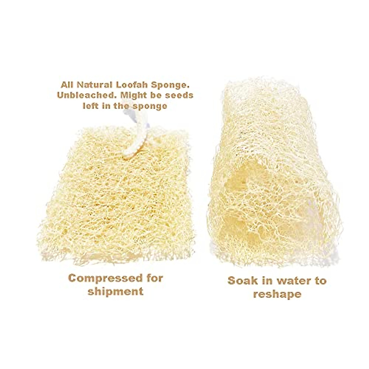 Introduction Price! 2ct Natural Loofah Sponge,Loofah Exfoliating Body Scrubber&Loofa Body Sponge,Shower Sponges for Men/Women,Skin Care,Body Scrub Exfoliator,Kitchen,Cleansing Exfoliating Sponge