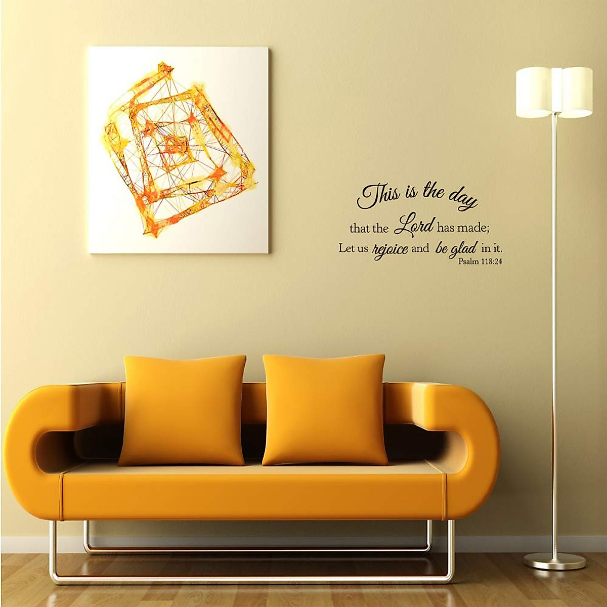 This is The Day That The Lord has Made Let us Rejoice and be Glad in it Psalm 118:24 - Carved Pure Vinyl Wall Decal Bible Verse Christian Quotes Room Art Letters Décoration