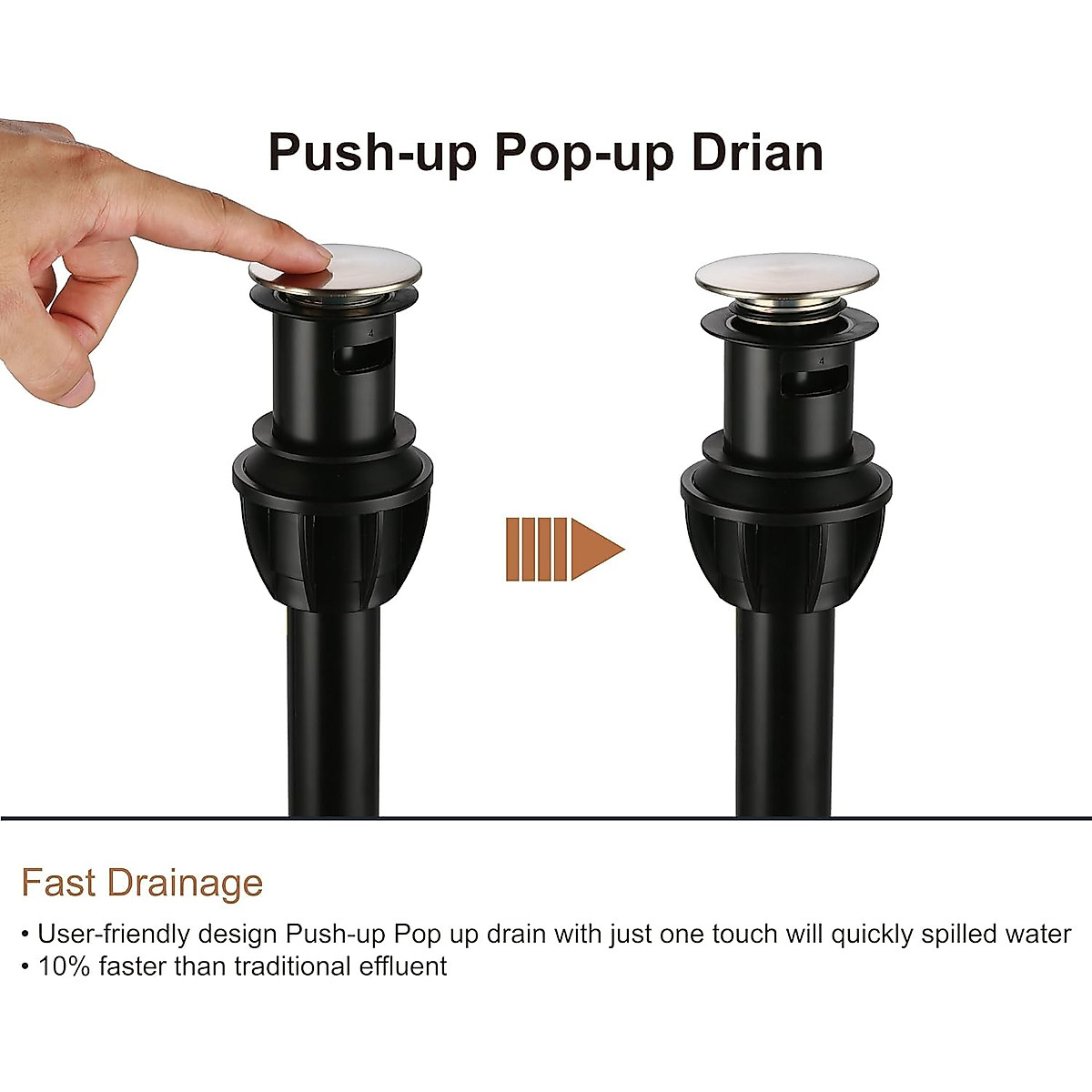 Derengge 2 Handle Brushed Nickel Bathroom Sink Faucet 3 Hole Faucet with Overflow Pop up Drain,360° Swivel Spout 4 Inch Centerset Bathroom Faucet without Supply Hoses,Meets cUPC NSF 61-9 AB1953,2 Pack