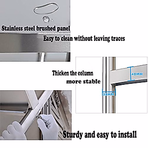 6 Sizes,Ceiling Mount Shelf, Industrial Stainless Steel Kitchen Shelf, Hanging Floating Shelf, Restaurant Bar Display Stand/Decorative Storage Rack (Size : 90 * 35 * 80cm)