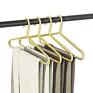17”Premium Matte Gold Aluminum Coat Hangers 10 pcs,Gold Metal Suit Hangers,Aluminum Alloy Clothes Hangers（Gold