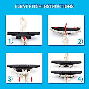 PHITUODA 3 Inch Nylon Boat Cleats Black Dock Cleats Boat Rope Tie Cleats for Kayak, Marine, Nautical Decor, Pack of 2