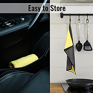 monohomi Microfiber Towels for Cars, 6Pack Soft and Absorbent Car Drying Towel, 24" x 12" 500gsm, Dual-Sided Multipurpose Microfiber Cleaning Cloth for Car Wash, Cleaning, Detailing and Household