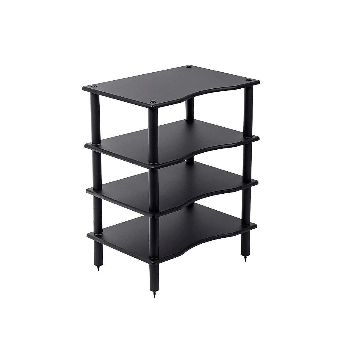 Monolith 4 Tier Shelf Audio Stand - Open Air Storage, Modular Design, Sturdy, Compatible with Bose, Polk, Sony, Yamaha, Pioneer and Others, Black